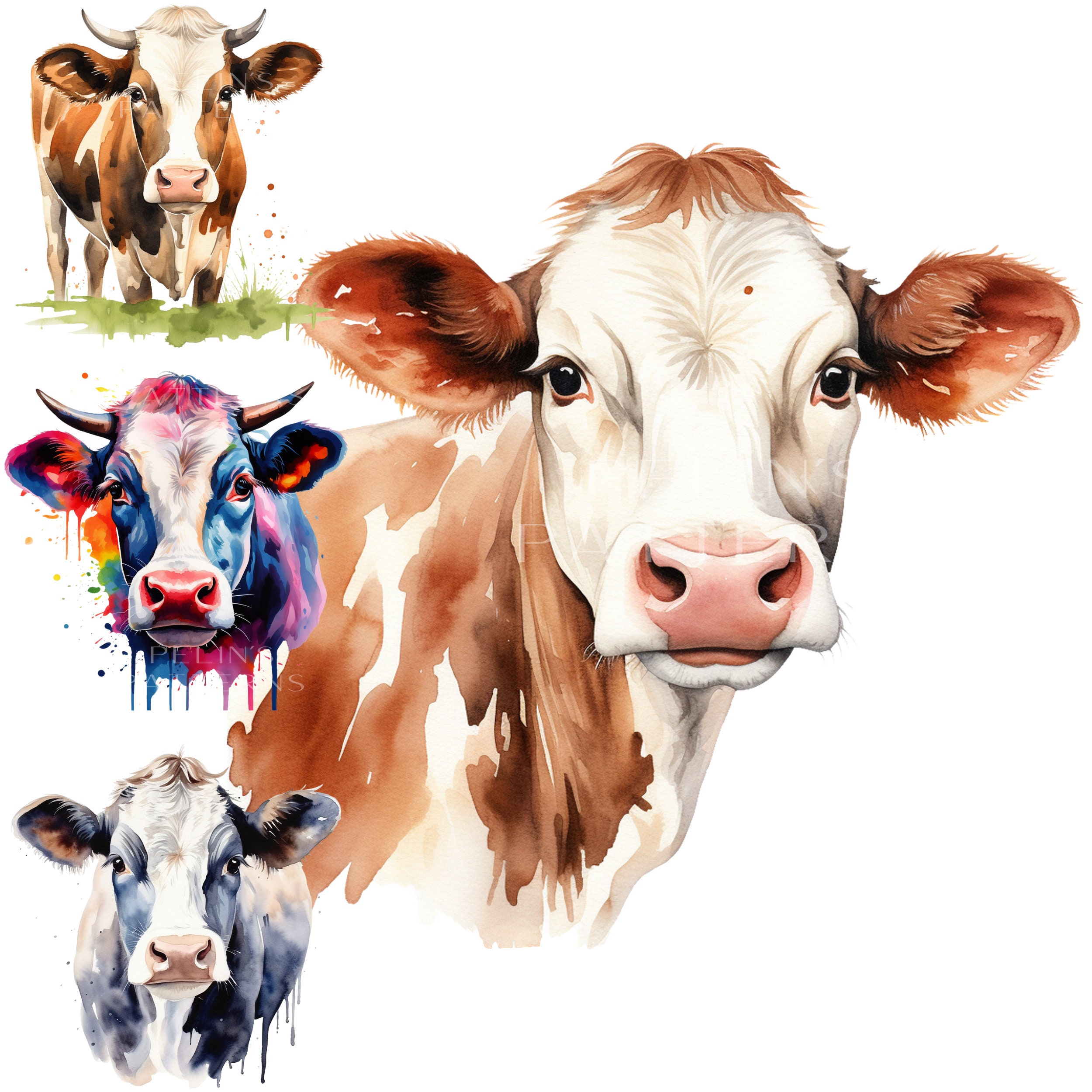 Cow Png Clipart - Etsy
