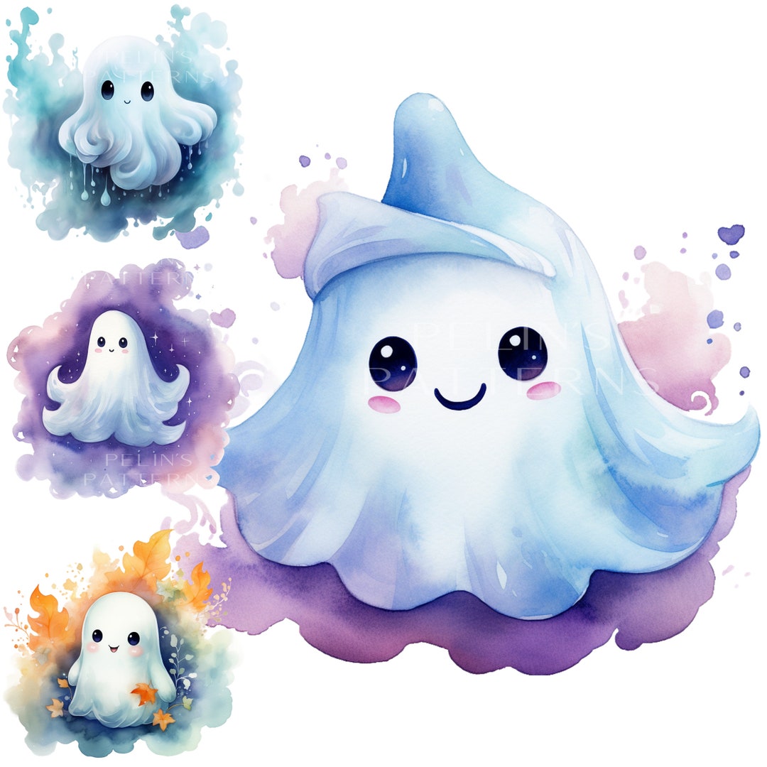 Cute Ghost Clipart Png - Etsy