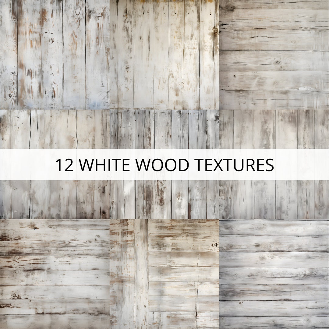 12 White Distressed Wood Textures Digital Paper Wood Pattern - Etsy