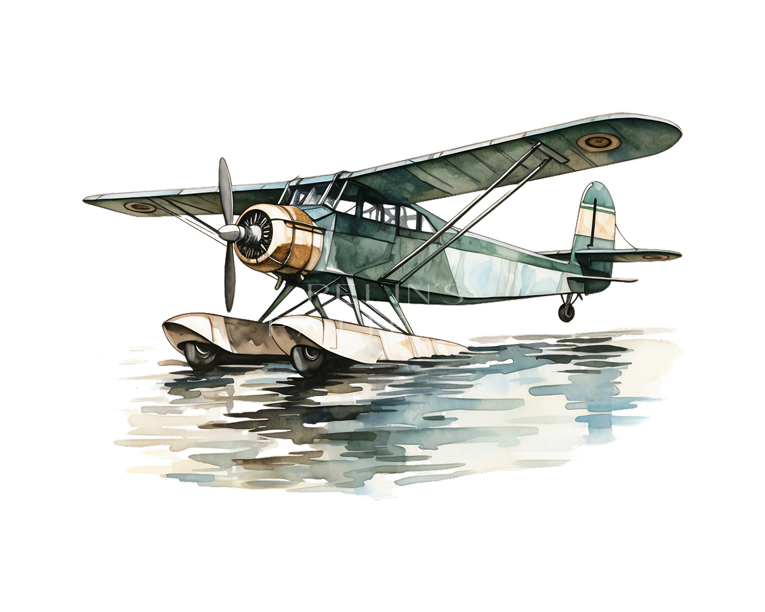 1920s Bi-wing Seaplane Clipart PNG - Etsy