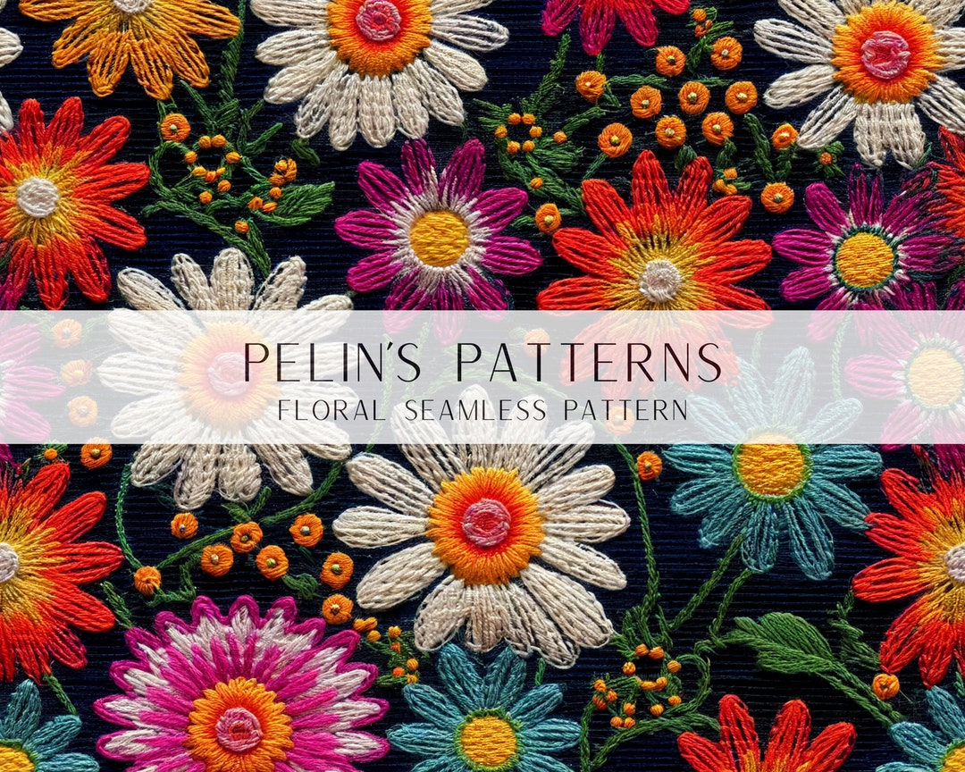 Embroidery Seamless File, Faux Embroidery Pattern, Embroidery Seamless ...