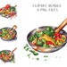 Veggie Stir Fry Watercolor Clipart PNG - Etsy