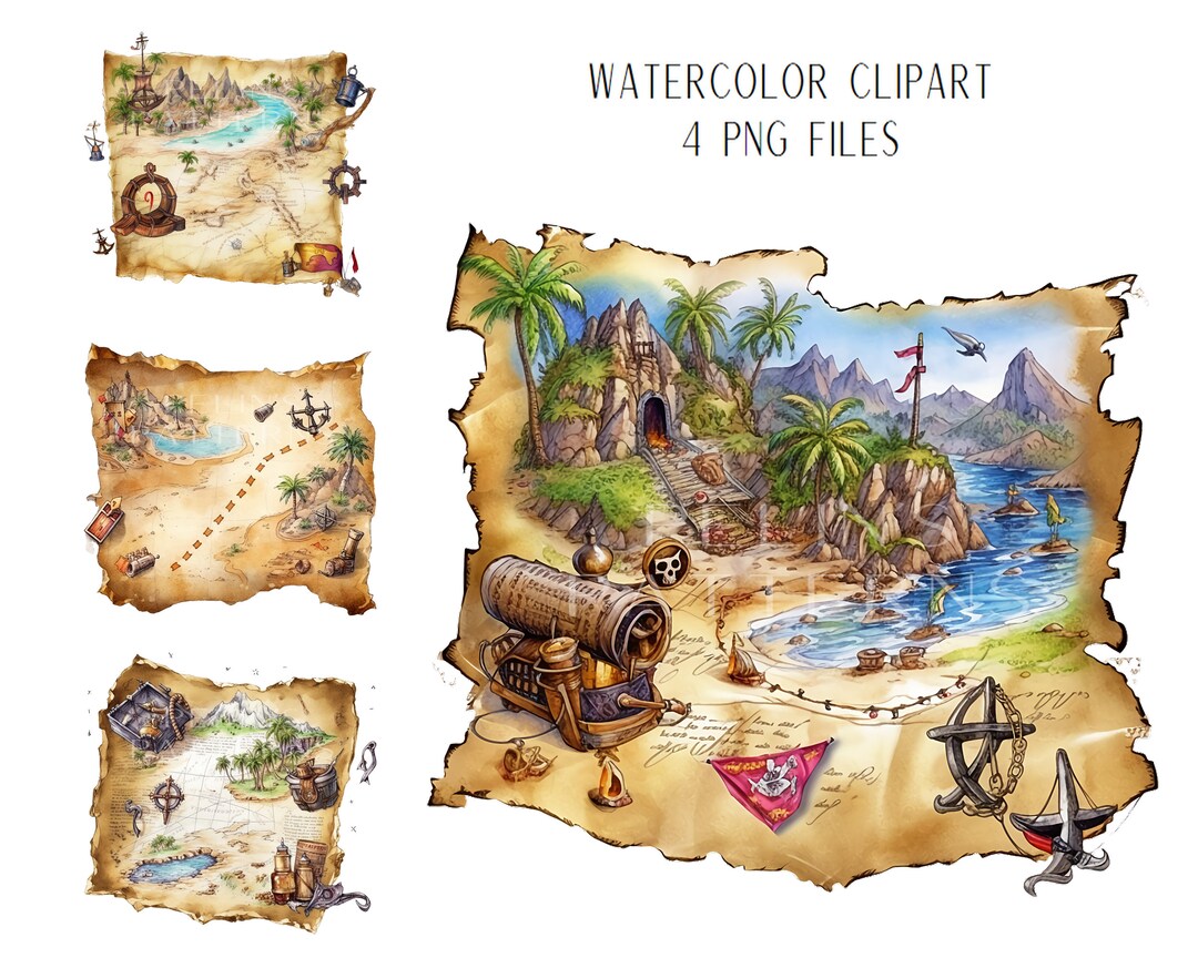 Mystical Clipart png Treasure Map Mystical Clipart Magical - Etsy México