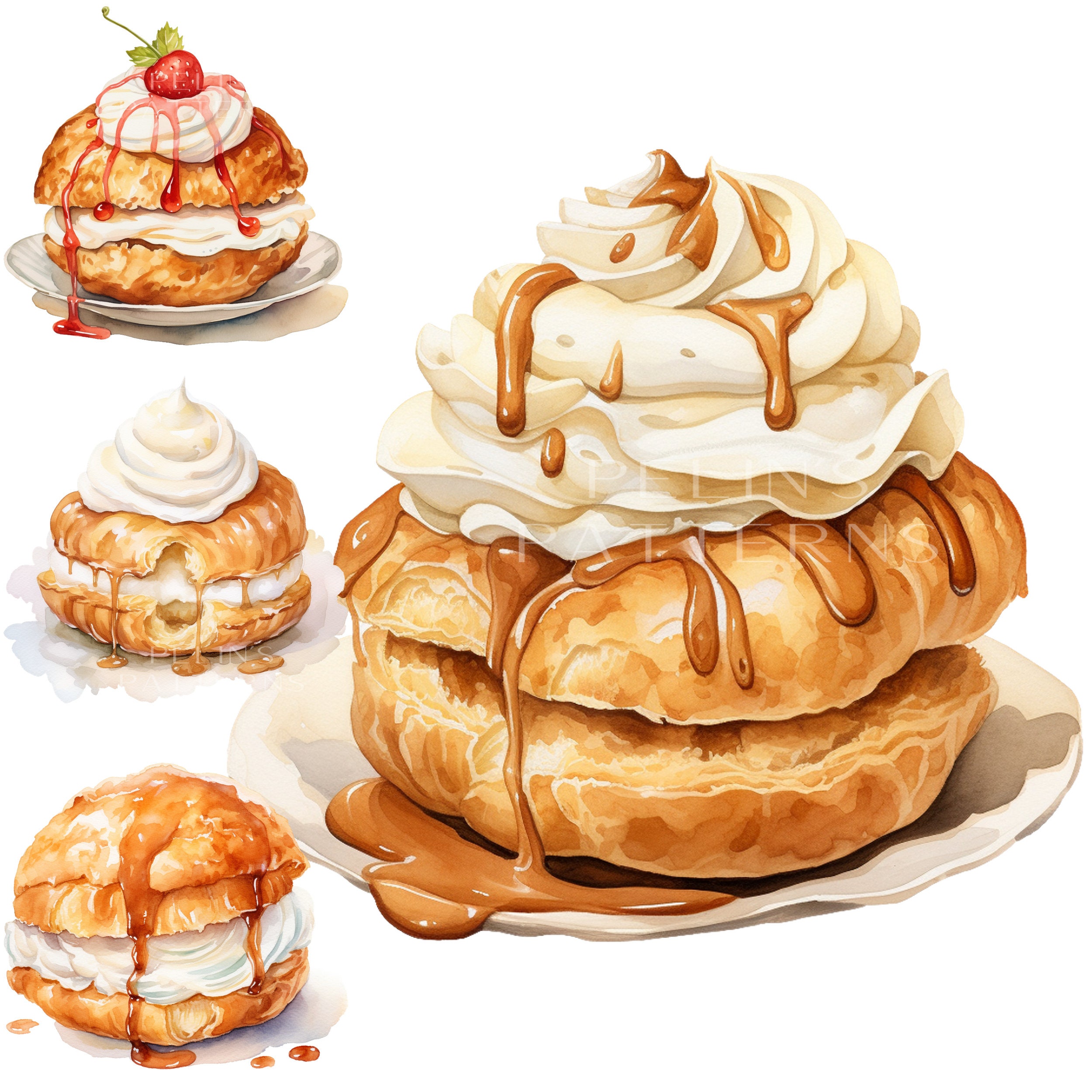 Cream Puff Png Clipart - Etsy