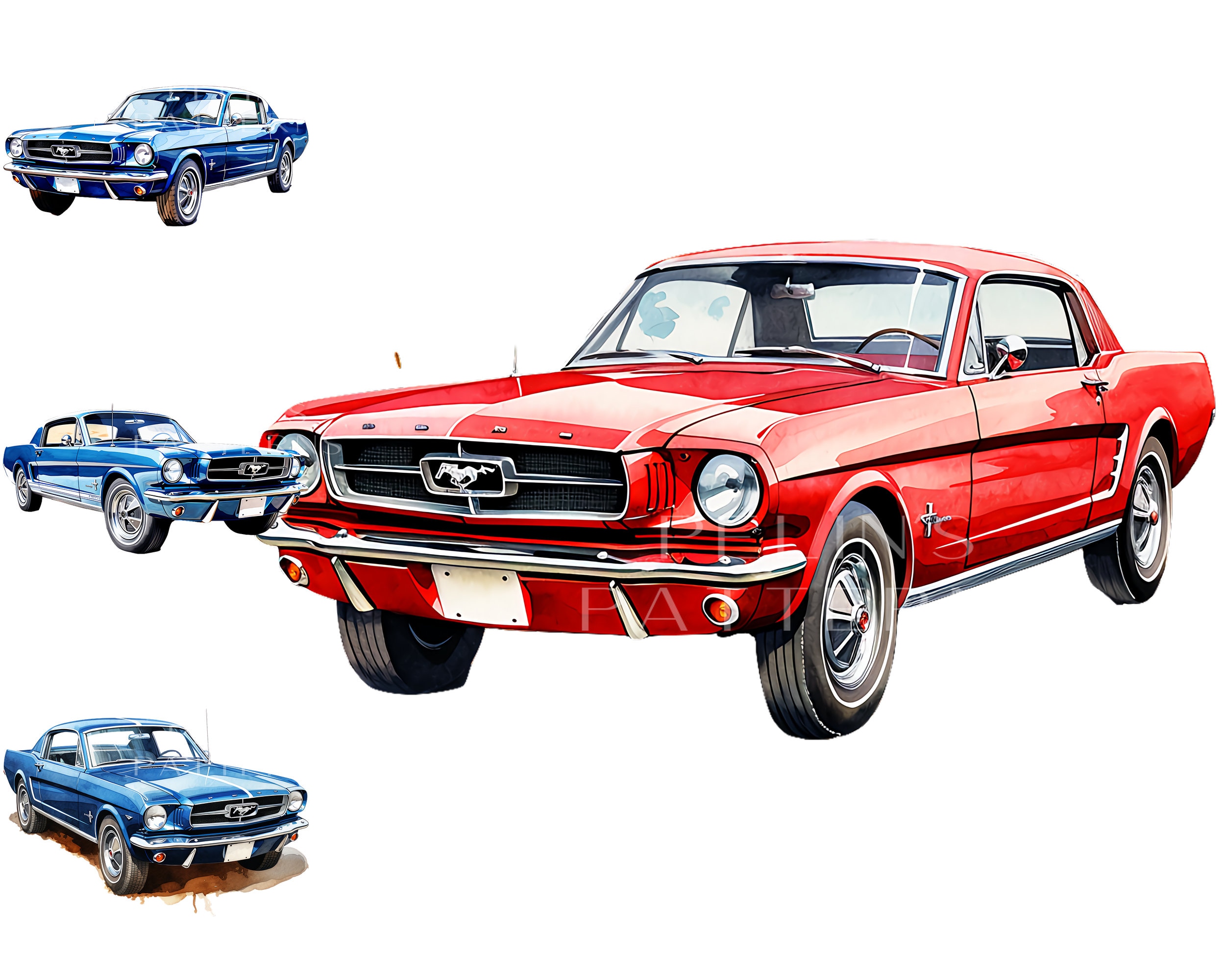 Ford Mustang 1964 Clipart PNG - Etsy