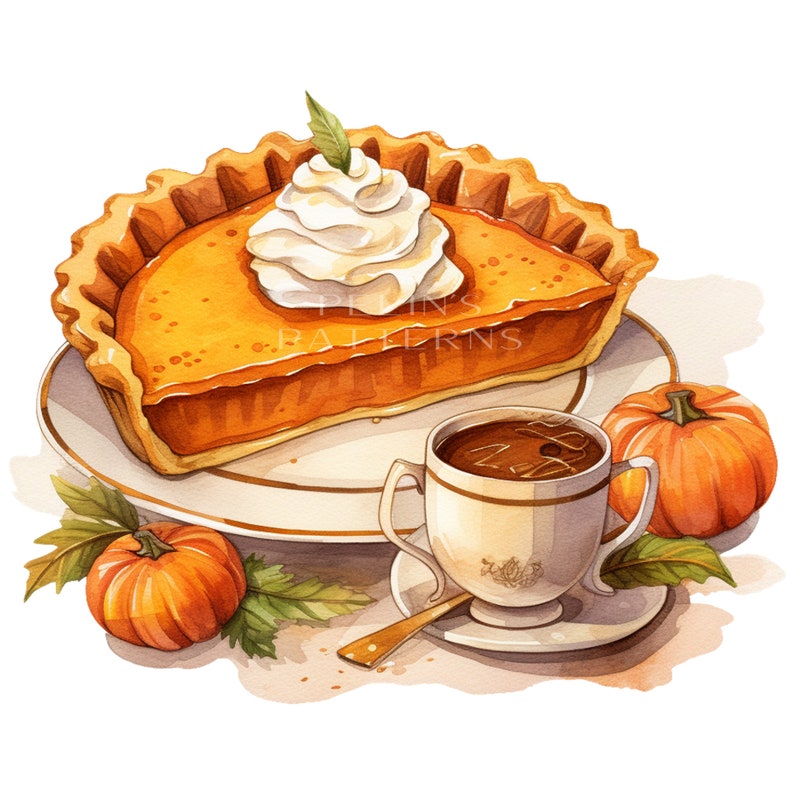 Pumpkin Pie Clipart Png - Etsy