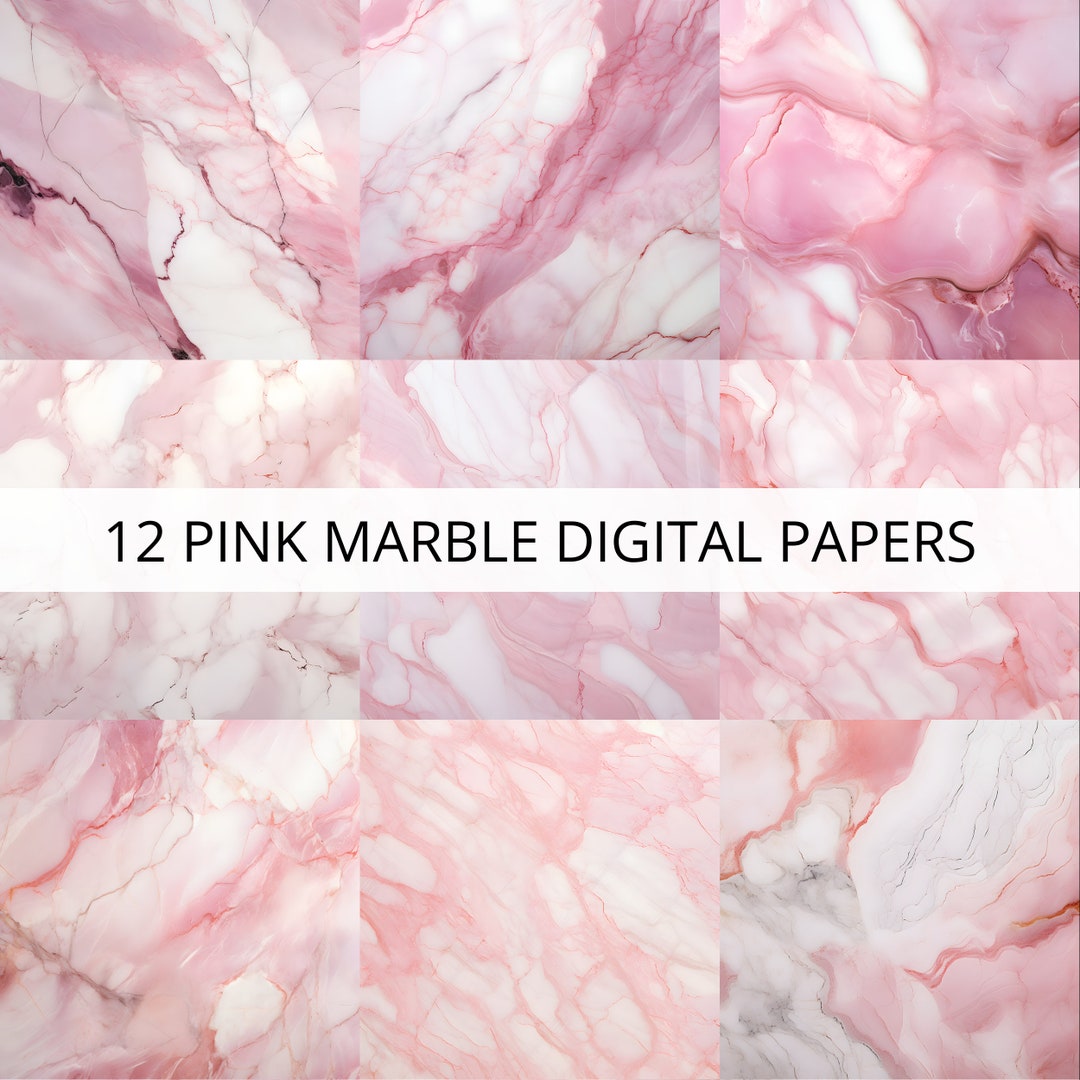 12 Pink Marble Digital Paper Marble Texture Pattern - Etsy