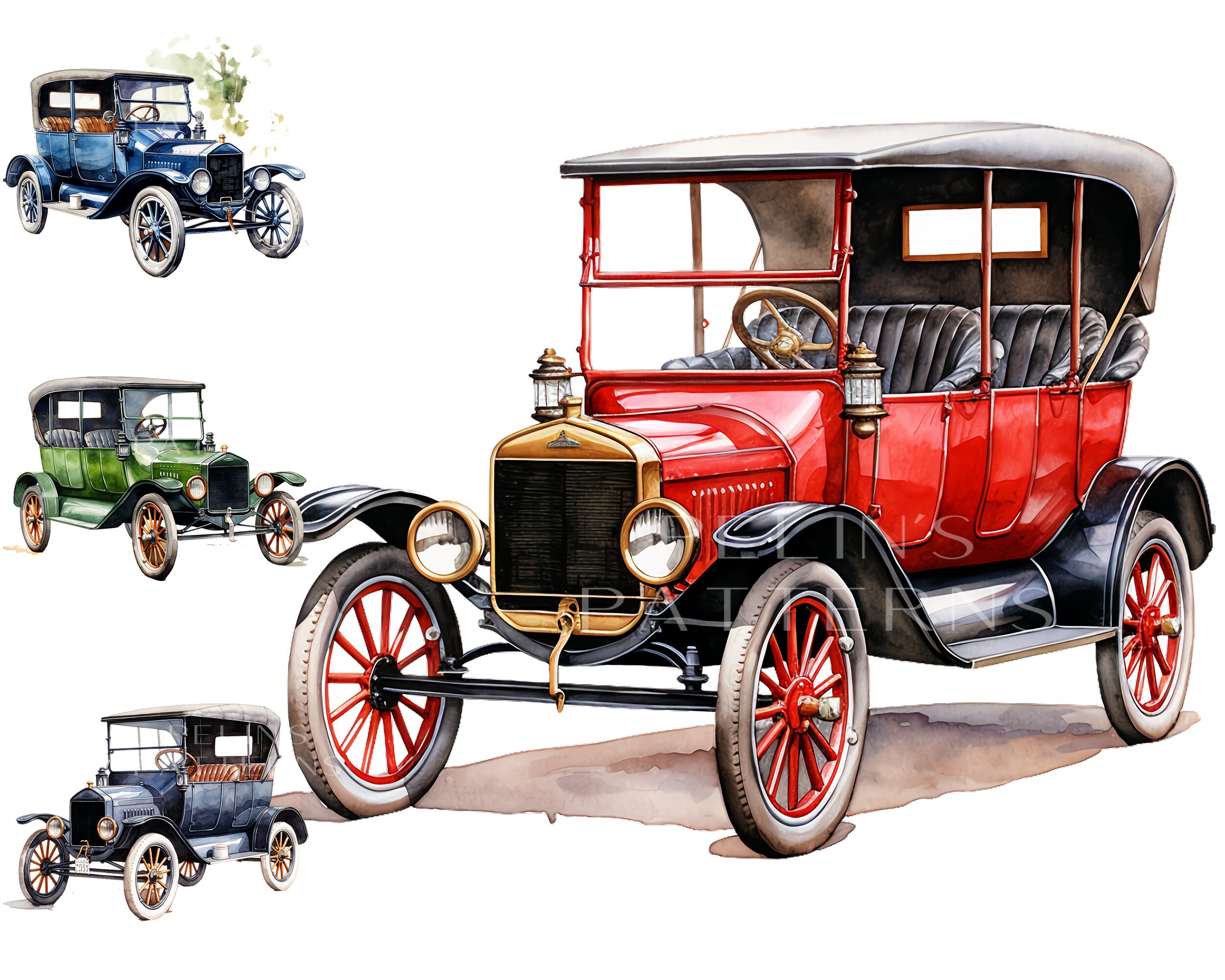 Classic Model T Ford Clipart PNG - Etsy