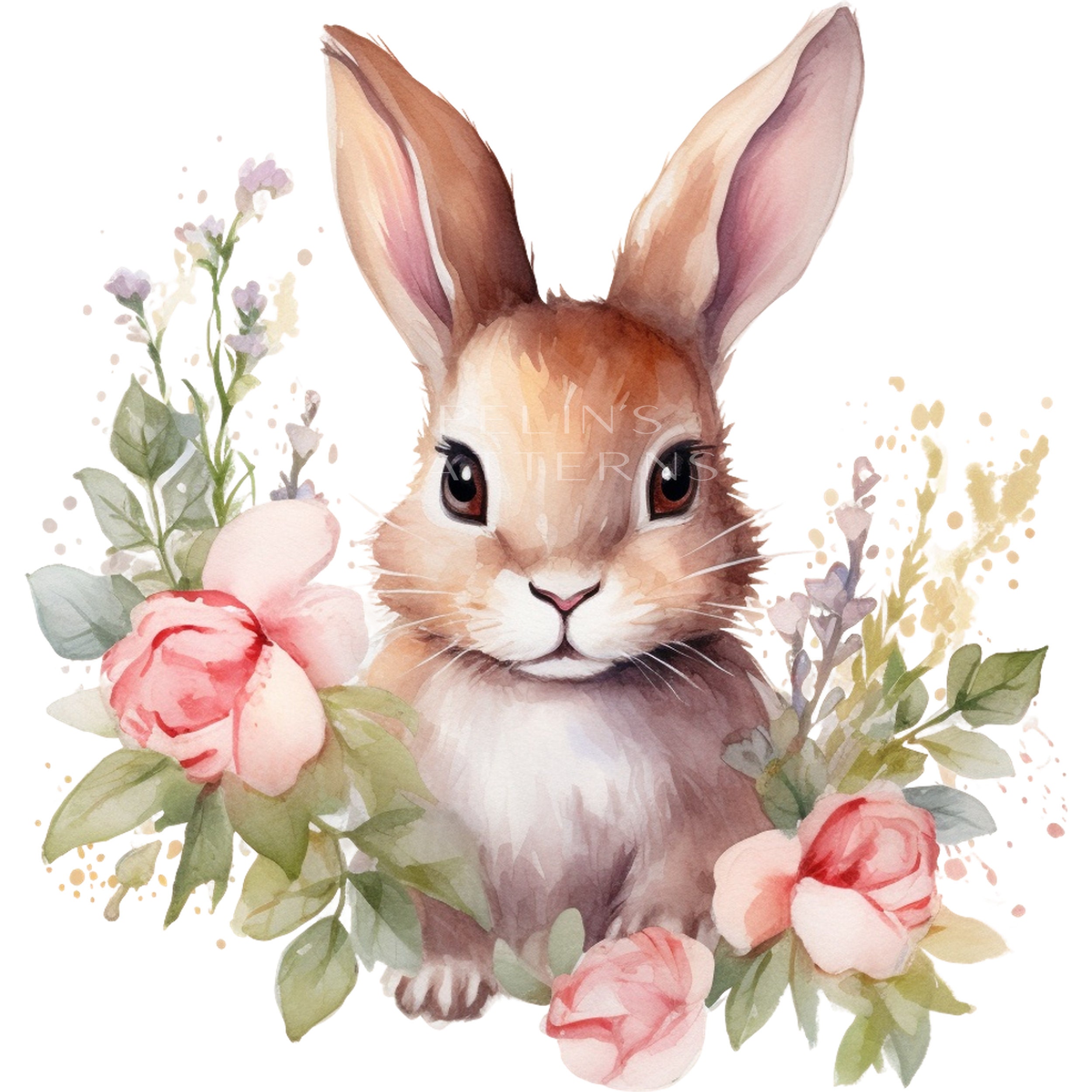 Watercolor Rabbit Clipart PNG - Etsy