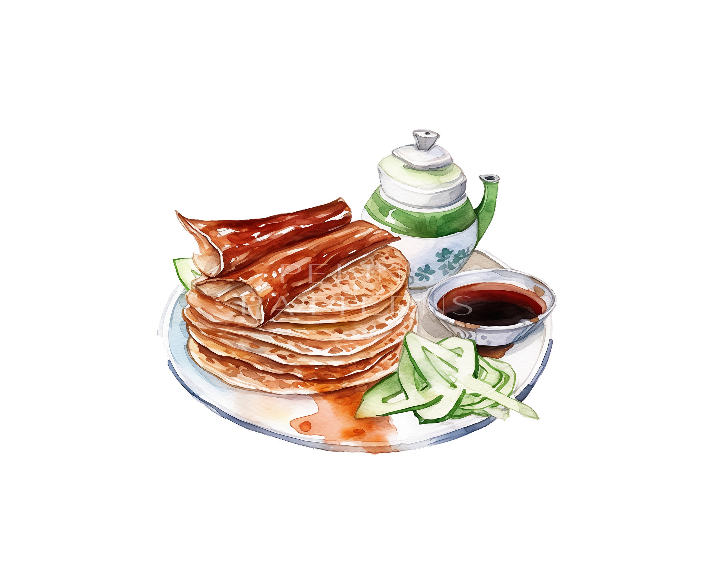 Peking Duck Watercolor Clipart PNG - Etsy