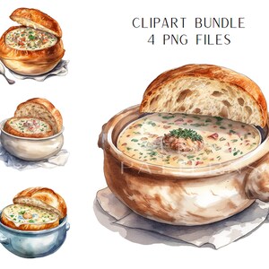 Food Clipart PNG, Clam Chowder - Etsy