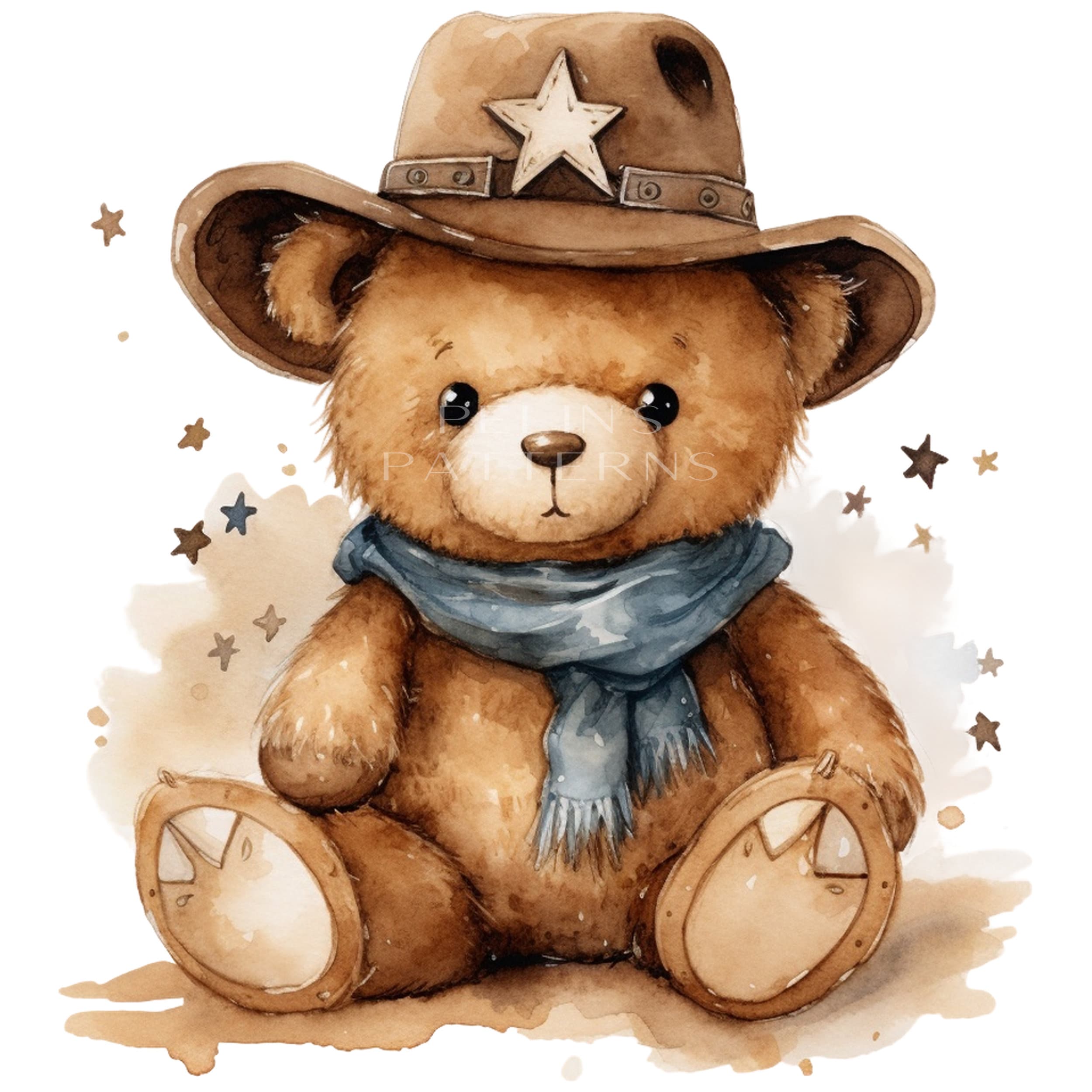 Cowboy Teddy Bear Png Clipart - Etsy