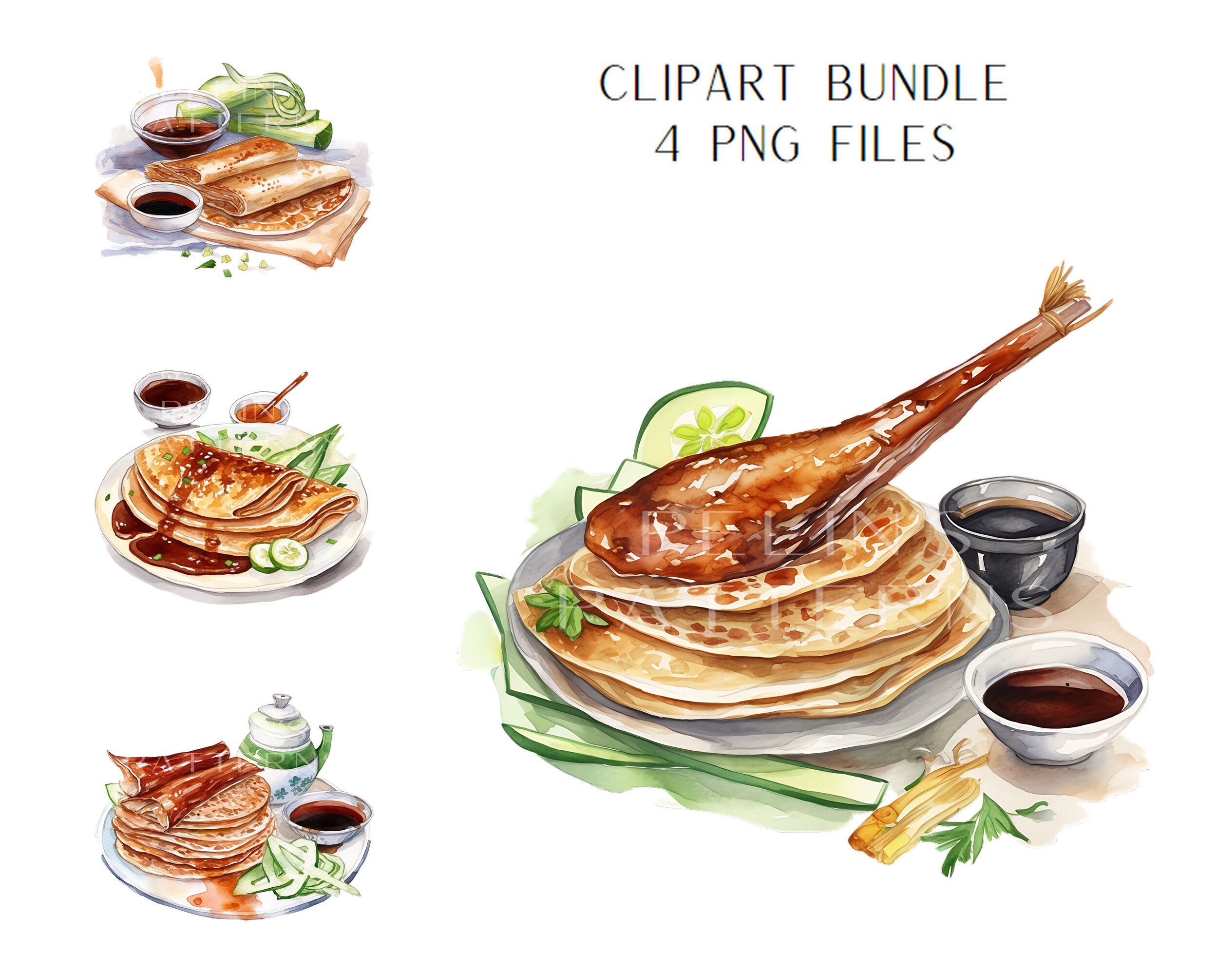 Peking Duck Watercolor Clipart PNG - Etsy