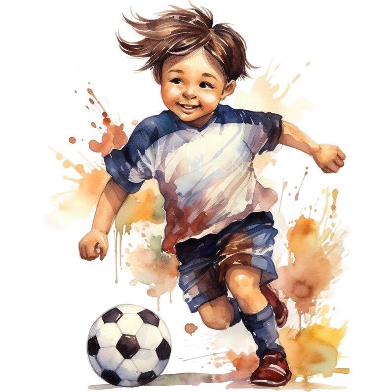 Watercolor Soccer Clipart PNG - Etsy