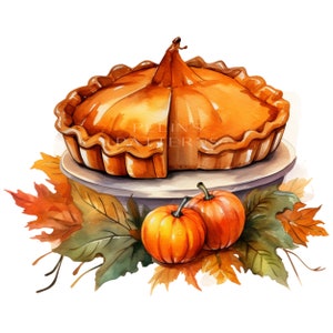 Pumpkin Pie Clipart Png - Etsy