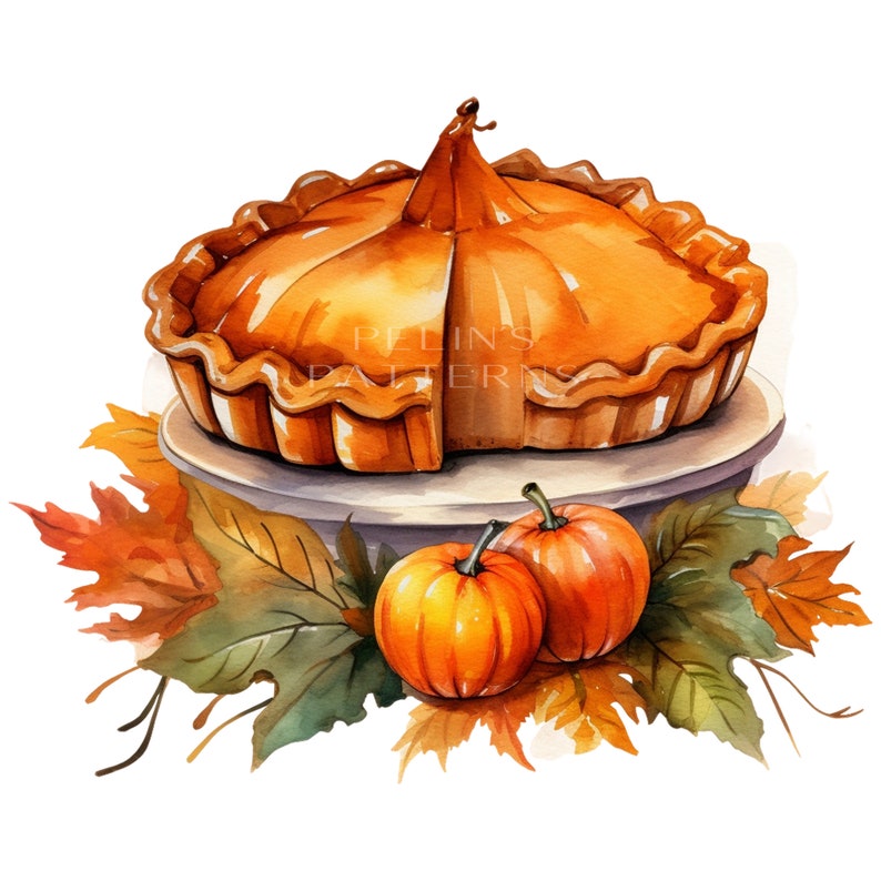 Pumpkin Pie Clipart Png - Etsy
