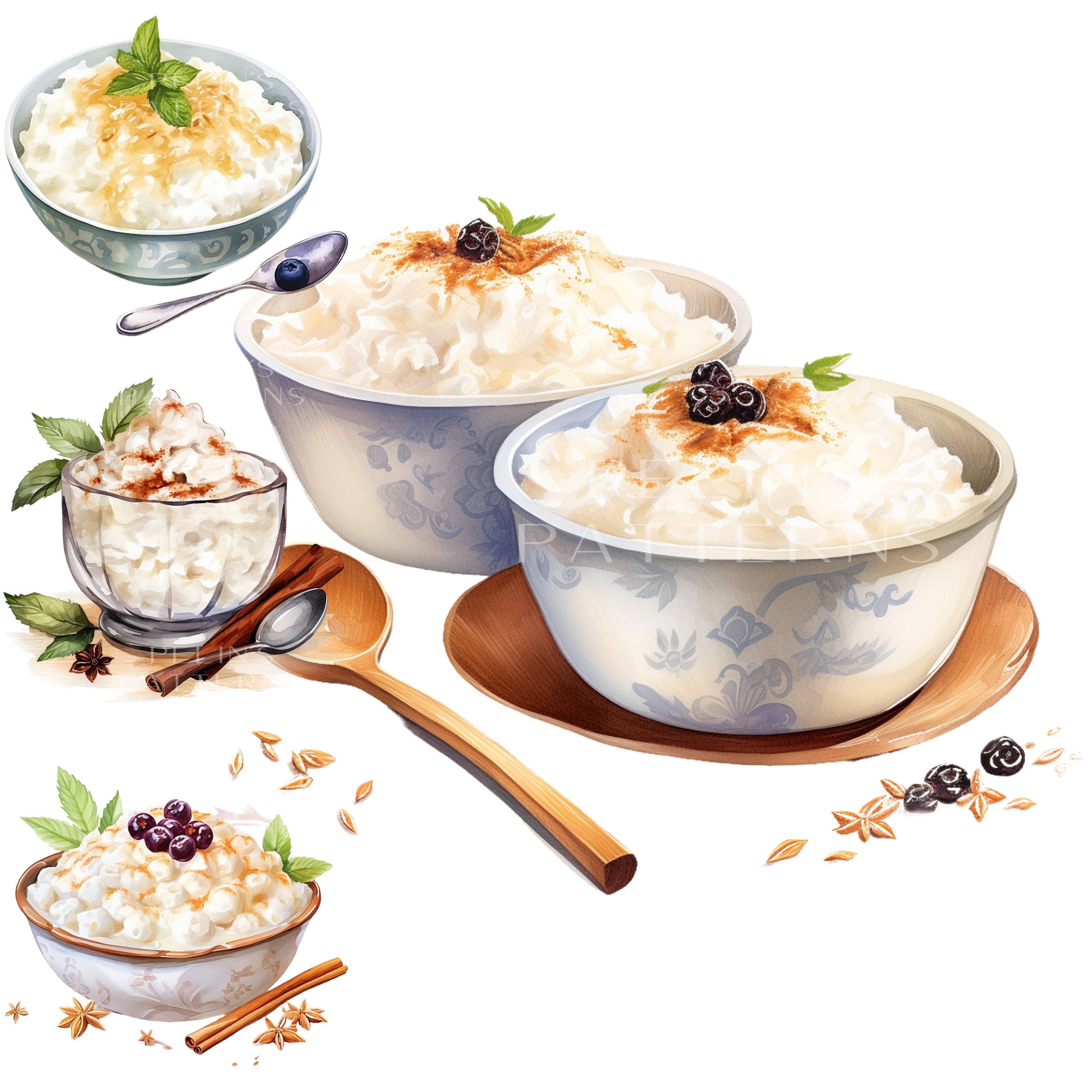 Rice Pudding Png Clipart - Etsy