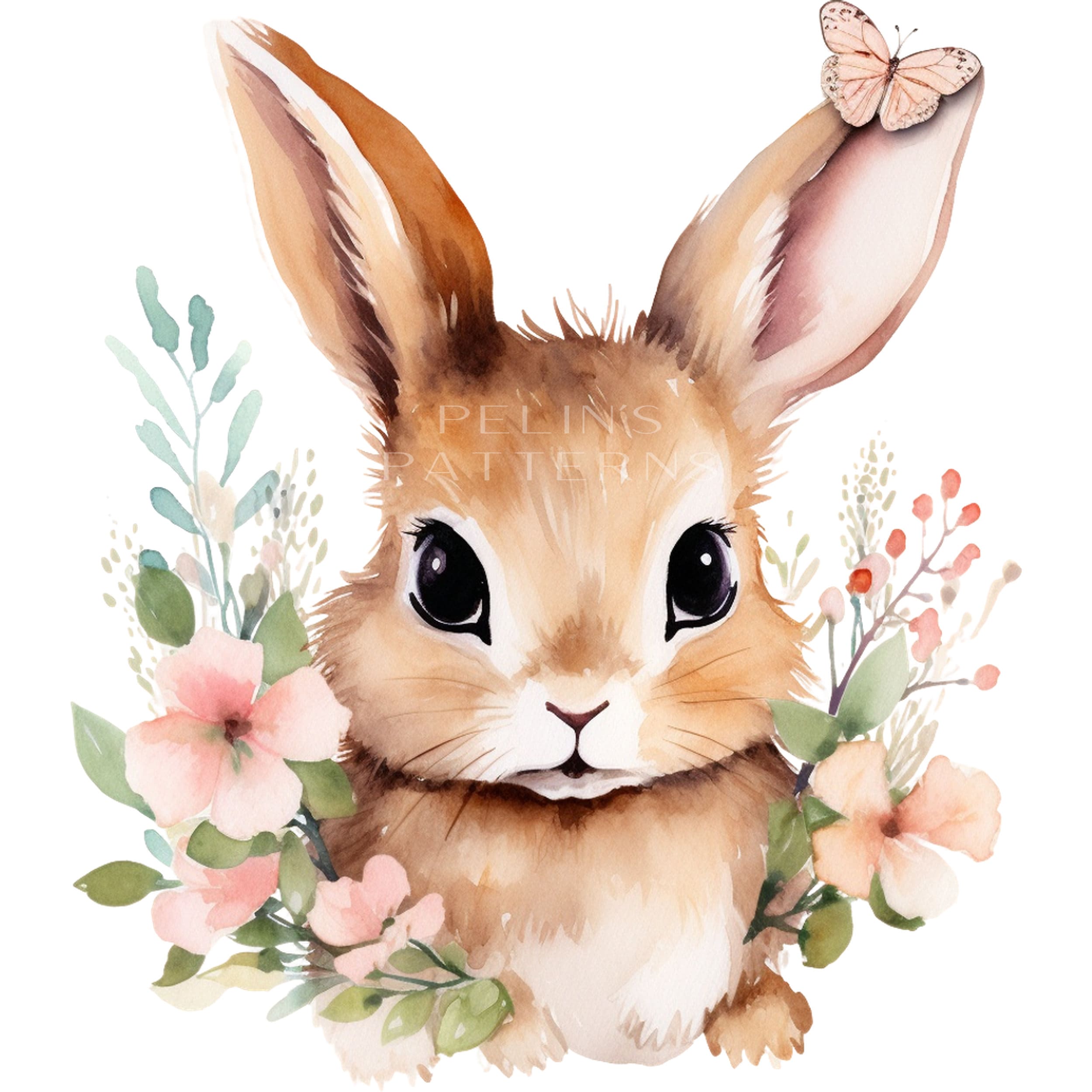 Watercolor Rabbit Clipart PNG - Etsy