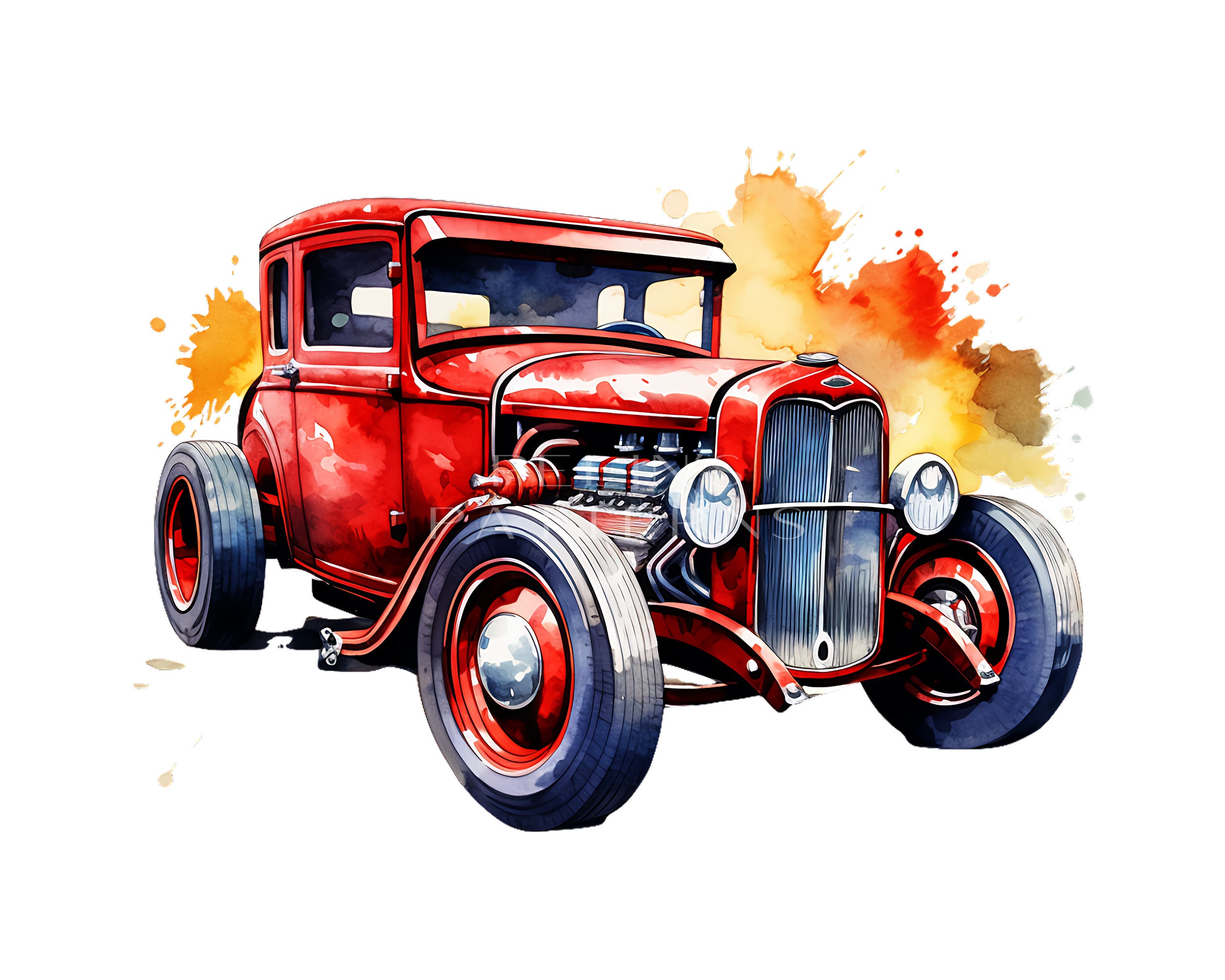 Hot Rod Car Clipart PNG - Etsy