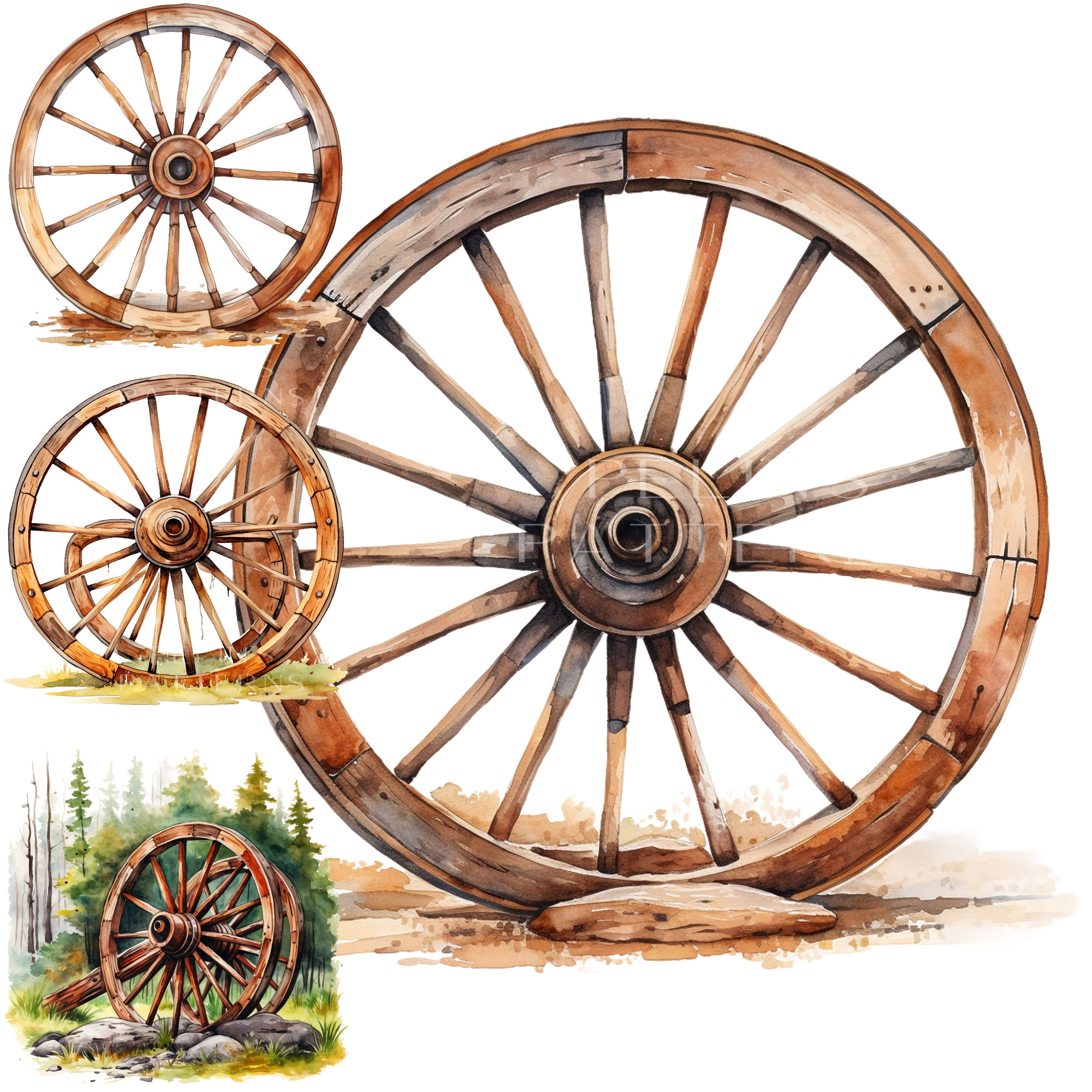 Wagon Wheel Png Clipart - Etsy