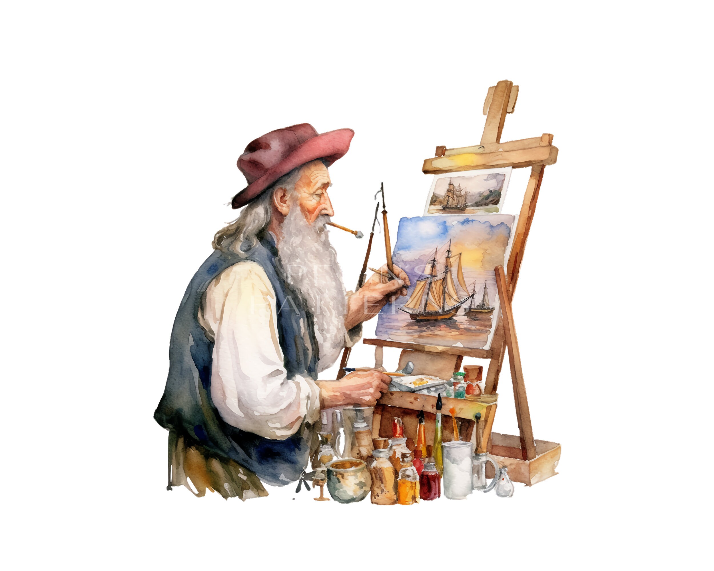 Maritime Museum Curator Clipart PNG - Etsy