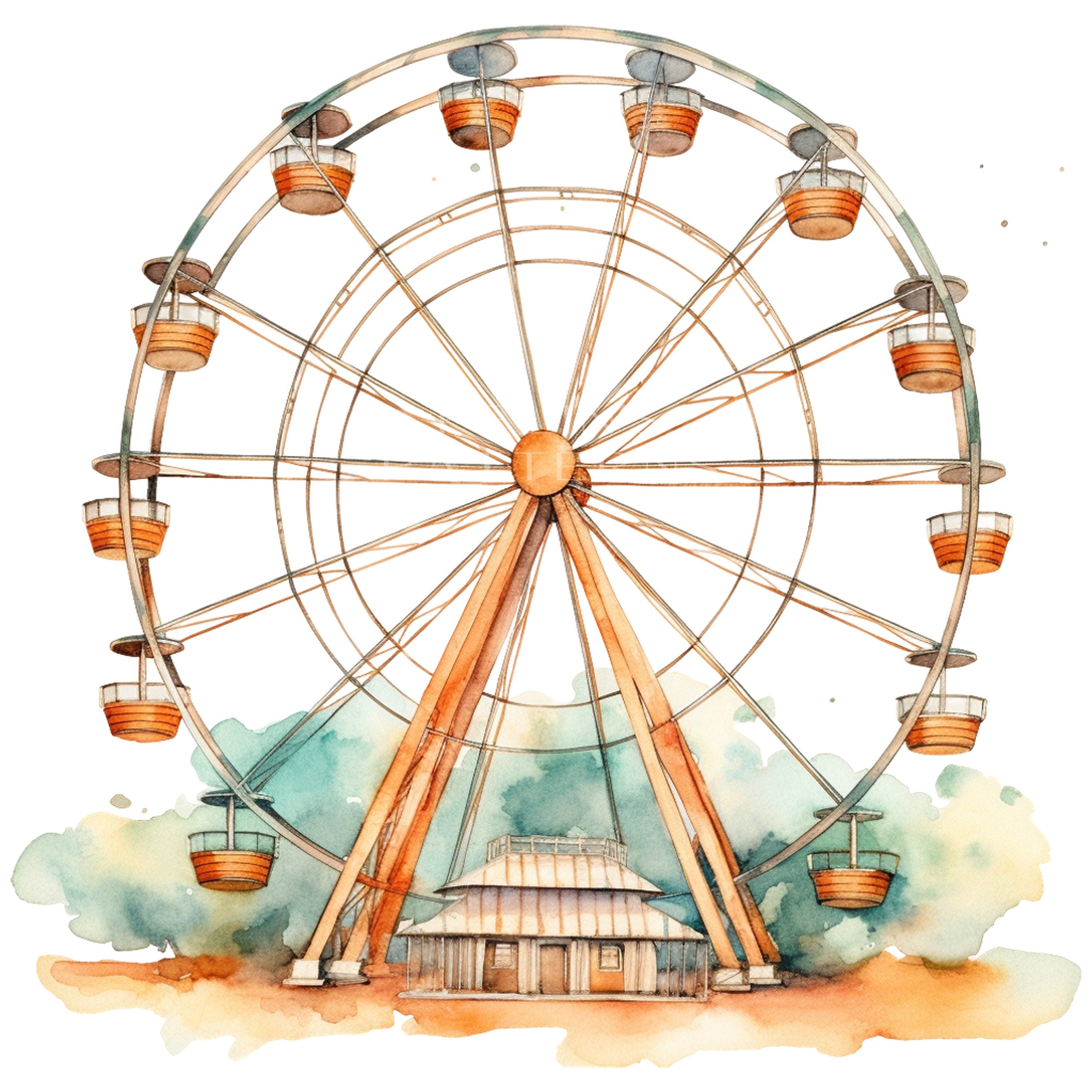 Ferris Wheel Clipart Png - Etsy
