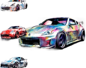 Nissan 350z 2003 SVG, Vector Art Illustration Drawing, Nissan 350z ...