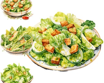 Caesar Salad Clipart, Caesar Salad PNG, Caesar Salad Image, Digital ...