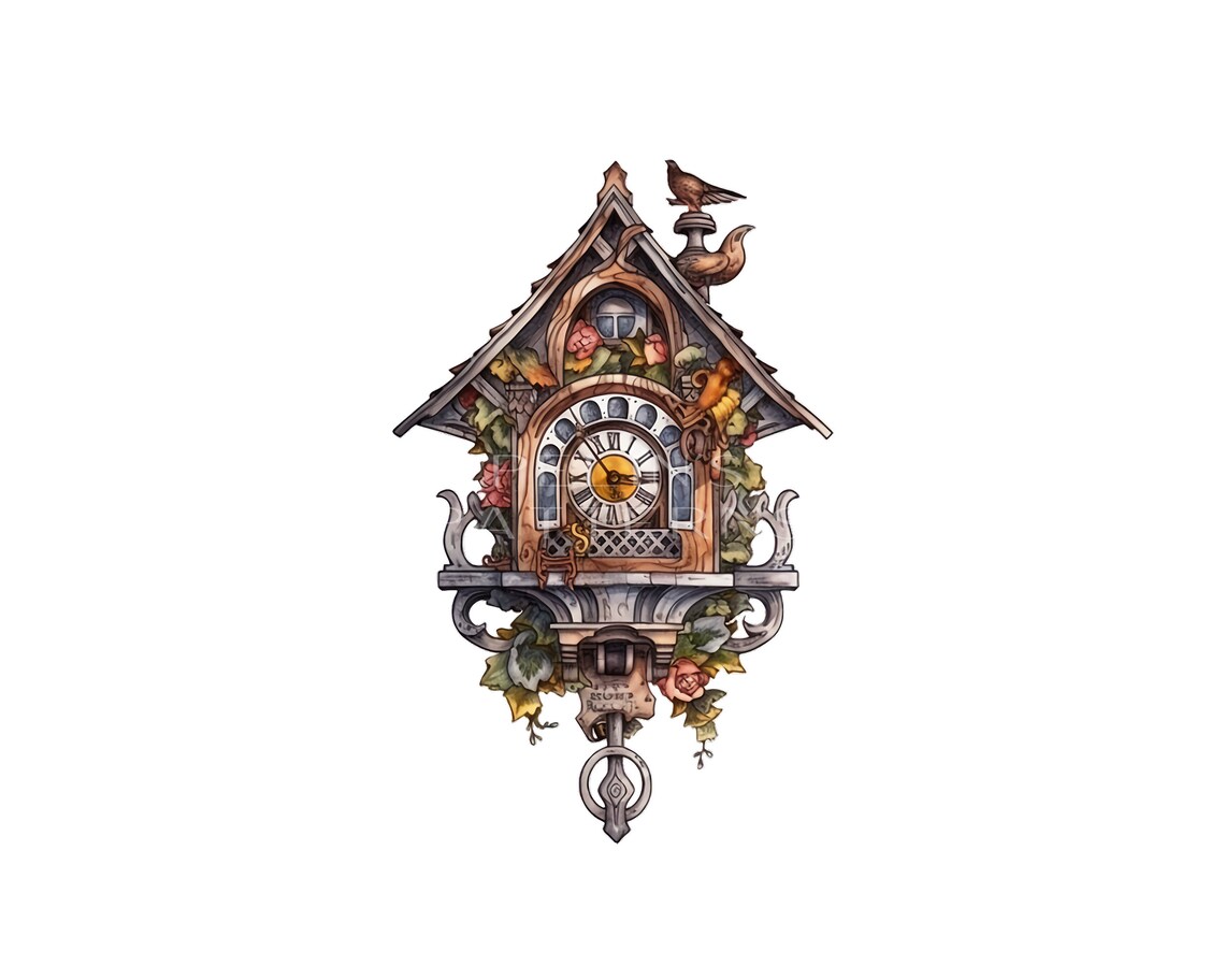 Charming Cuckoo Clock Clipart PNG - Etsy