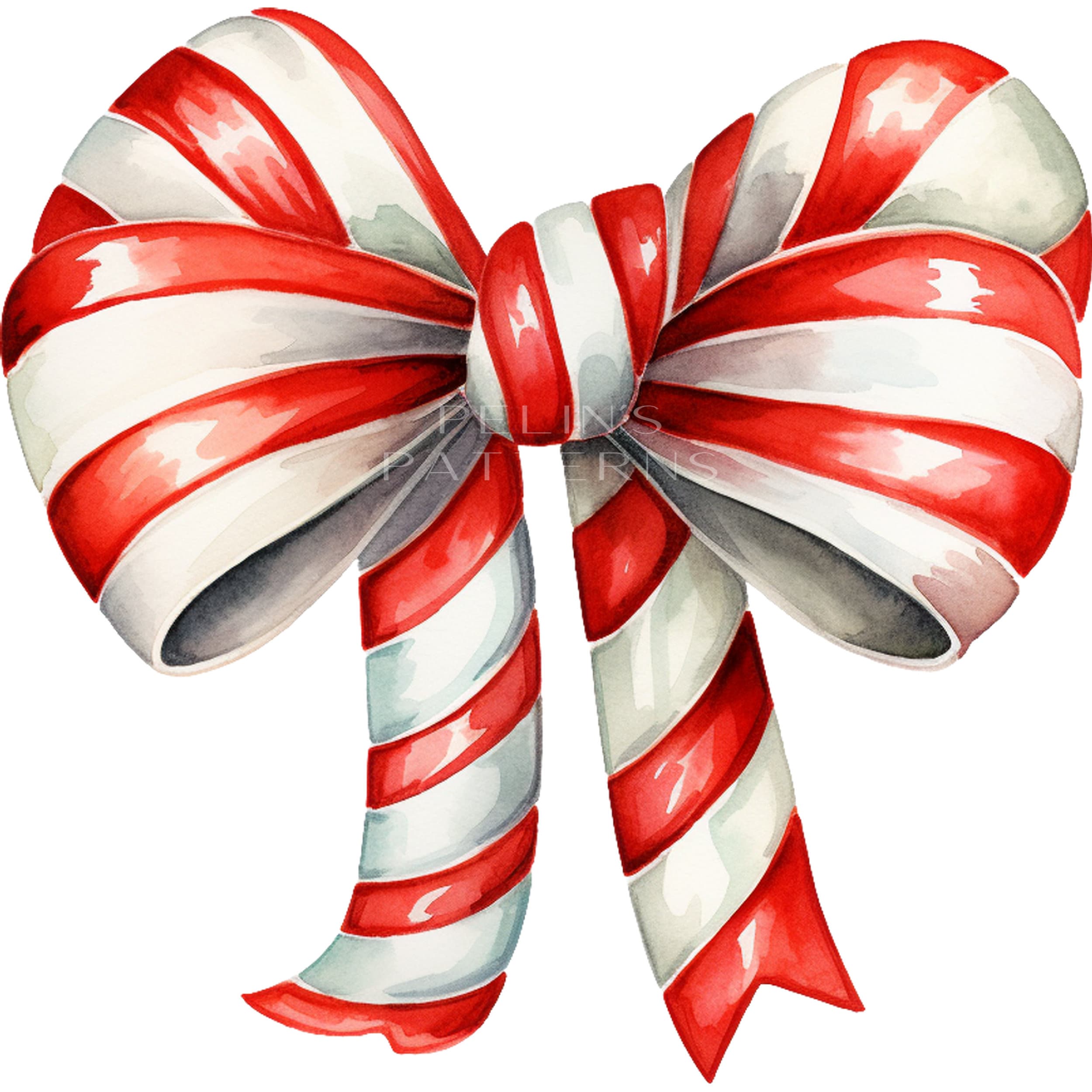 Candy Cane Watercolor Clipart PNG, Christmas Illustration PNG - Etsy