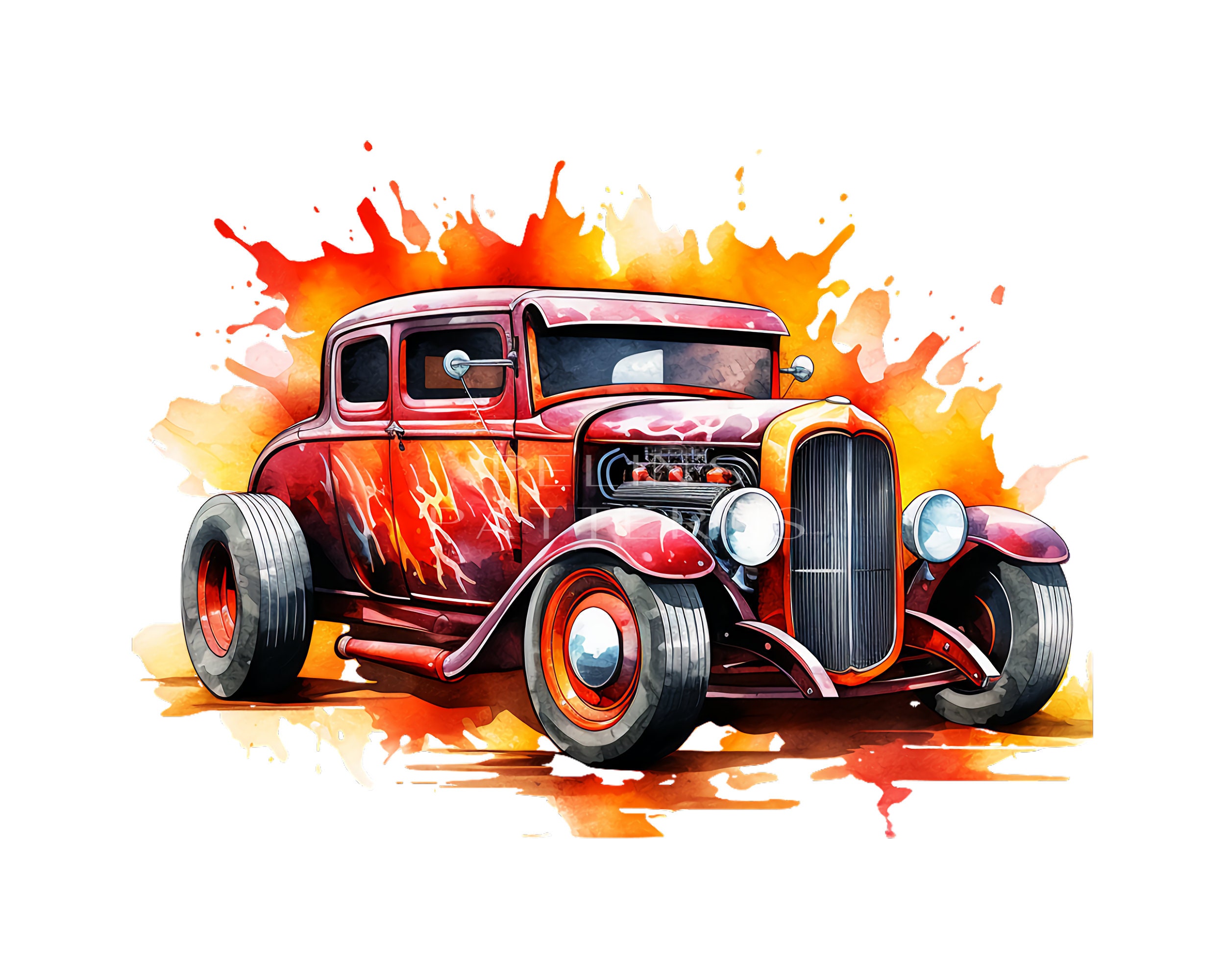 Hot Rod Car Clipart PNG - Etsy