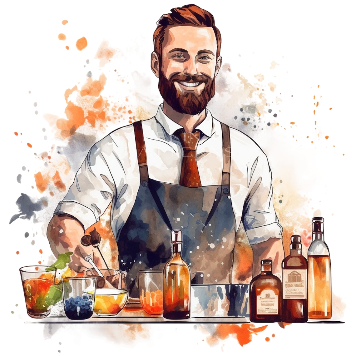 Bartender Png Clipart - Etsy