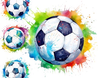 Soccer Ball Clipart, Soccer Ball PNG, Watercolor Soccer Ball Design Png ...