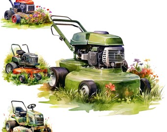 Lawn Mower 2 Views Walk Behind Cut Grass Outdoor Yard Work SVG Cut ...