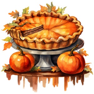 Pumpkin Pie Clipart Png - Etsy