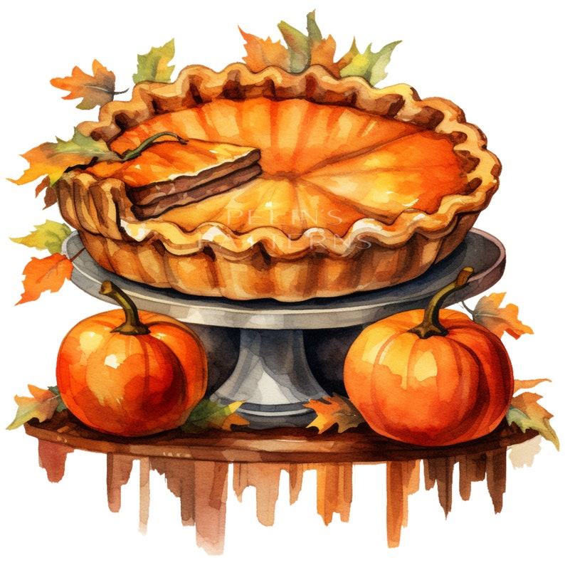 Pumpkin Pie Clipart Png - Etsy