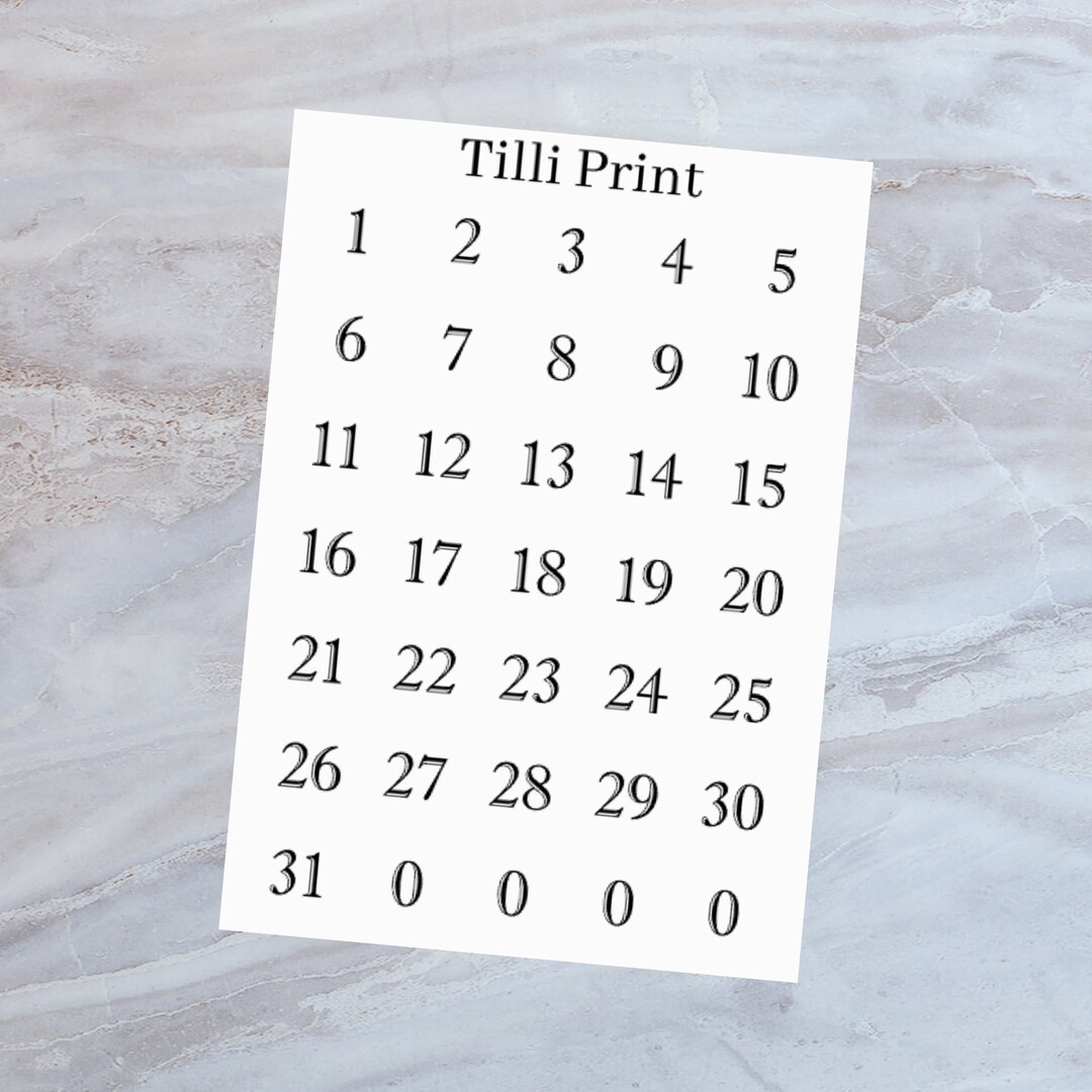 Sticker Sheet Calendar Dates Planner Stickers Journal Stickers ...