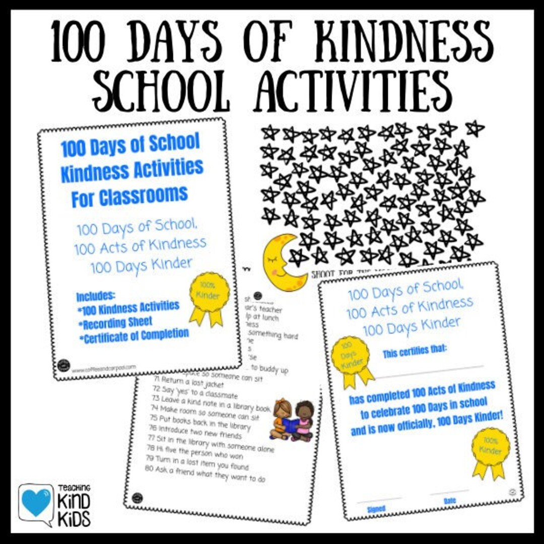 100 Days of School Kindness Activities for SEL Curriculum Digital ...