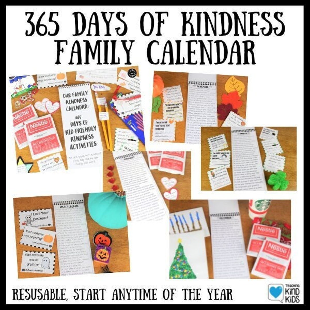 365 Days of Kindness Yearly Kindness Calendar - Etsy