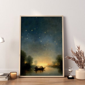 Vintage Star Gazing Printable Night Celestial Poster - Etsy
