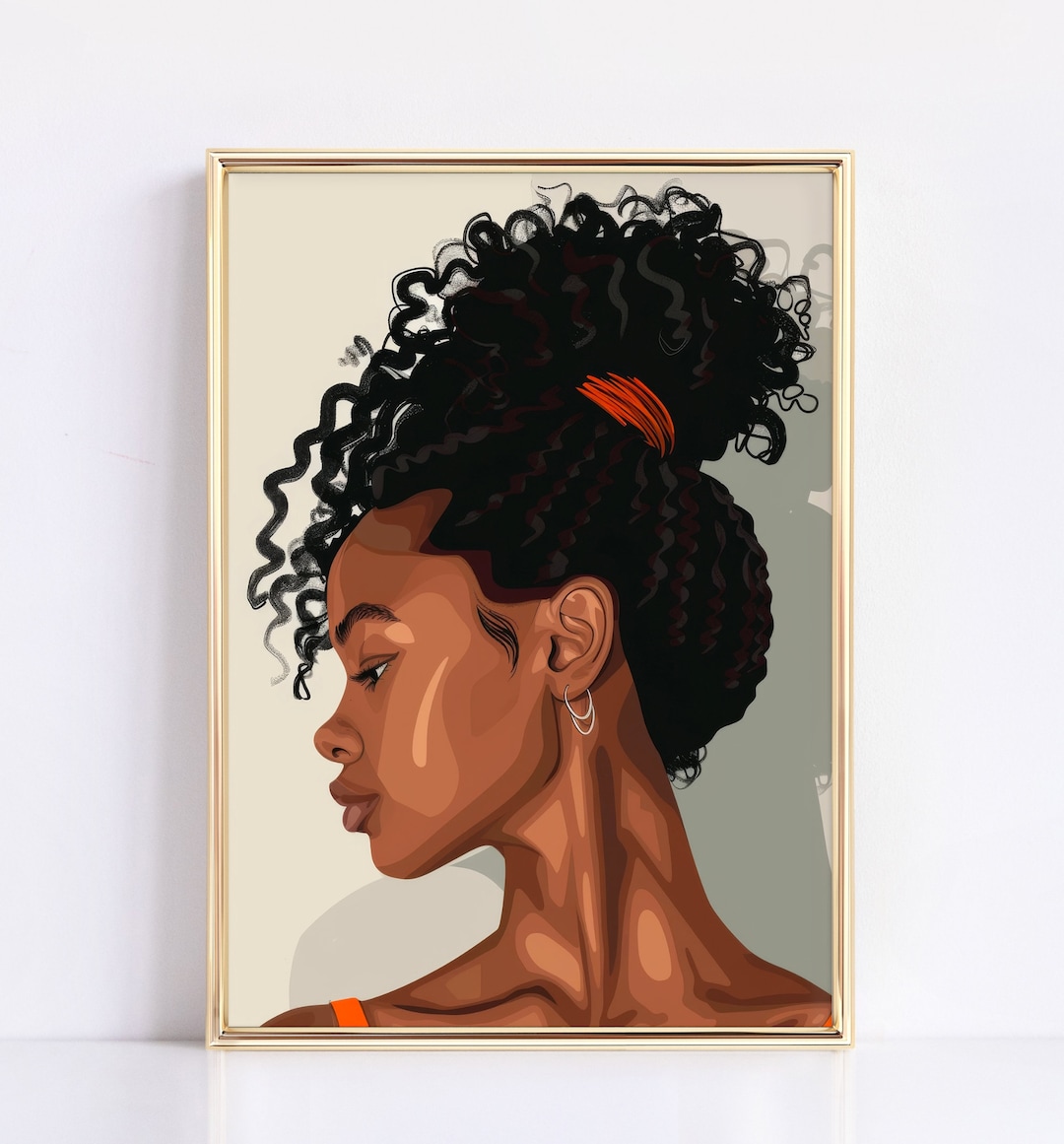 Black Woman Art Print Wall Art Featuring Black Girl With Locs High-definition Black Art Home ...