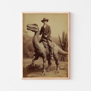 Prehistoric Dinosaur Cowboy | Vintage Photography | Dark Academia ...