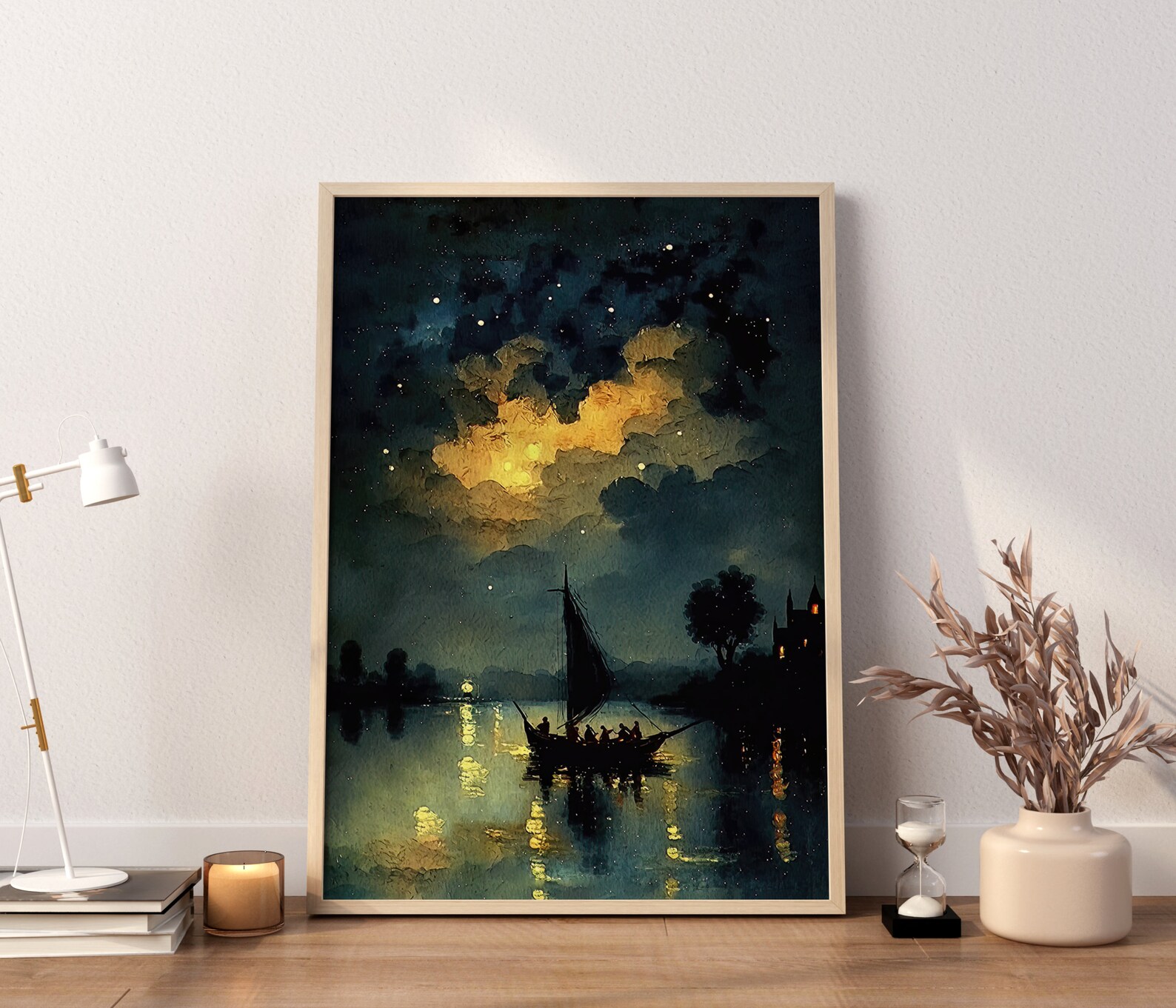 Night Landscape Art Printable Wall Art Print Stargazing Landscape at ...