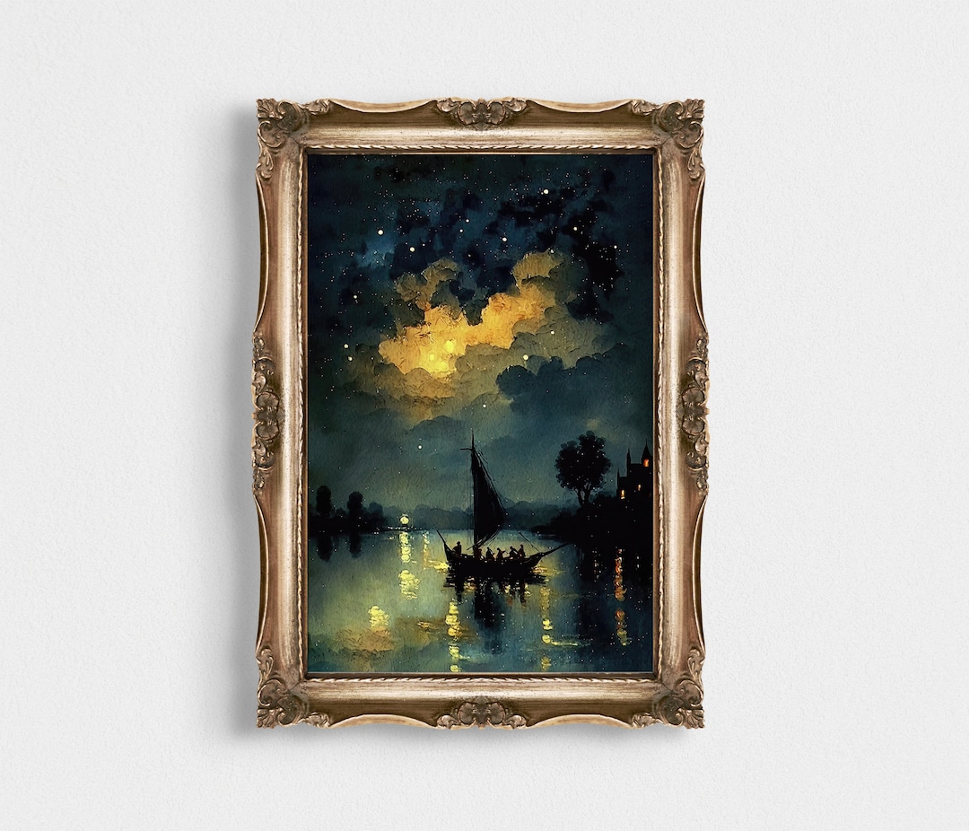 Night Landscape Art | Printable Wall Art Print | Stargazing Landscape ...