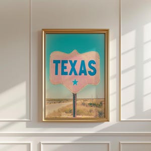 Vintage Texas Sign Print | Rustic Wall Decor Art | Texas Home Decor ...