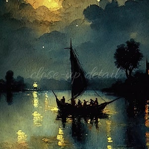 Night Landscape Art | Printable Wall Art Print | Stargazing Landscape ...