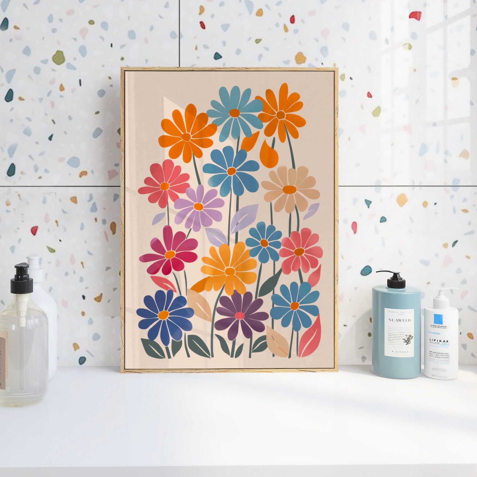 Colorful Abstract Flowers Art Digital Download Botanical Flowers Poster ...