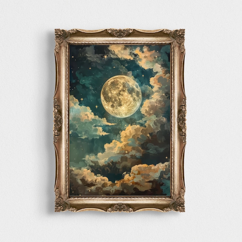 Moon Art Print - Etsy