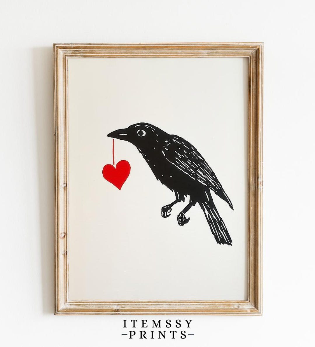 Crow Heart Printable Wall Art | Gothic Crow Print | Nature-inspired ...