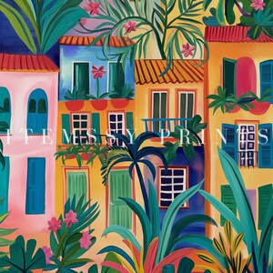 Vibrant Colorful Mexican Art Print | Bright Printable Wall Art ...